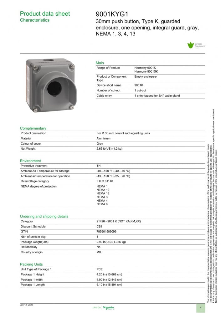 9001KYG1 technical document page 1
