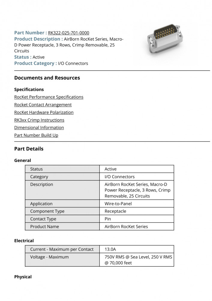 RK322-025-701-0000 technical document preview, page 1