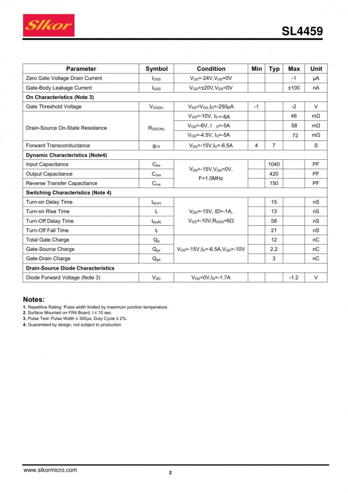 SL4459 datasheet page 2
