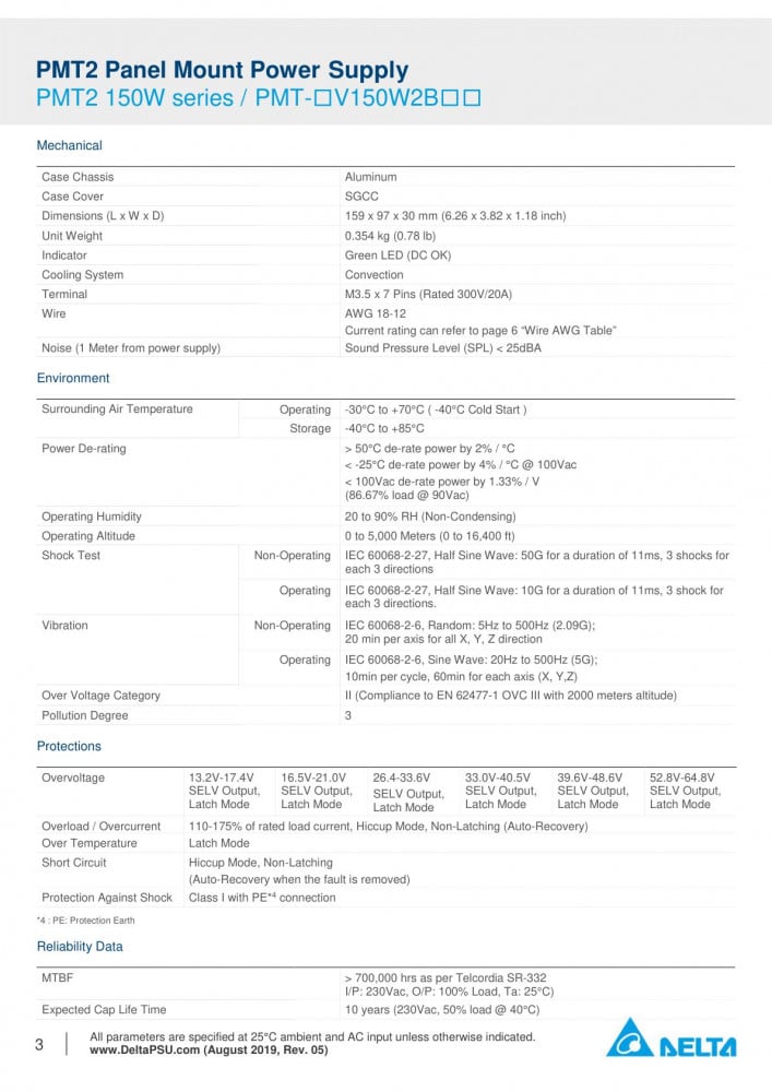 DELTA PMT2 datasheet page 3