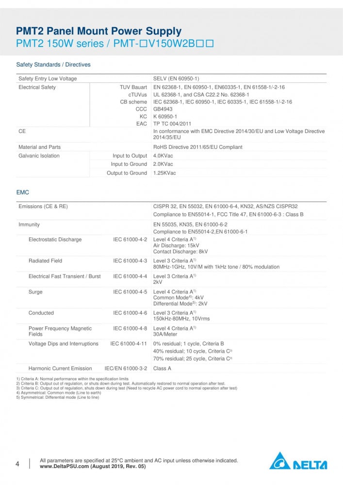 DELTA PMT2 datasheet page 4