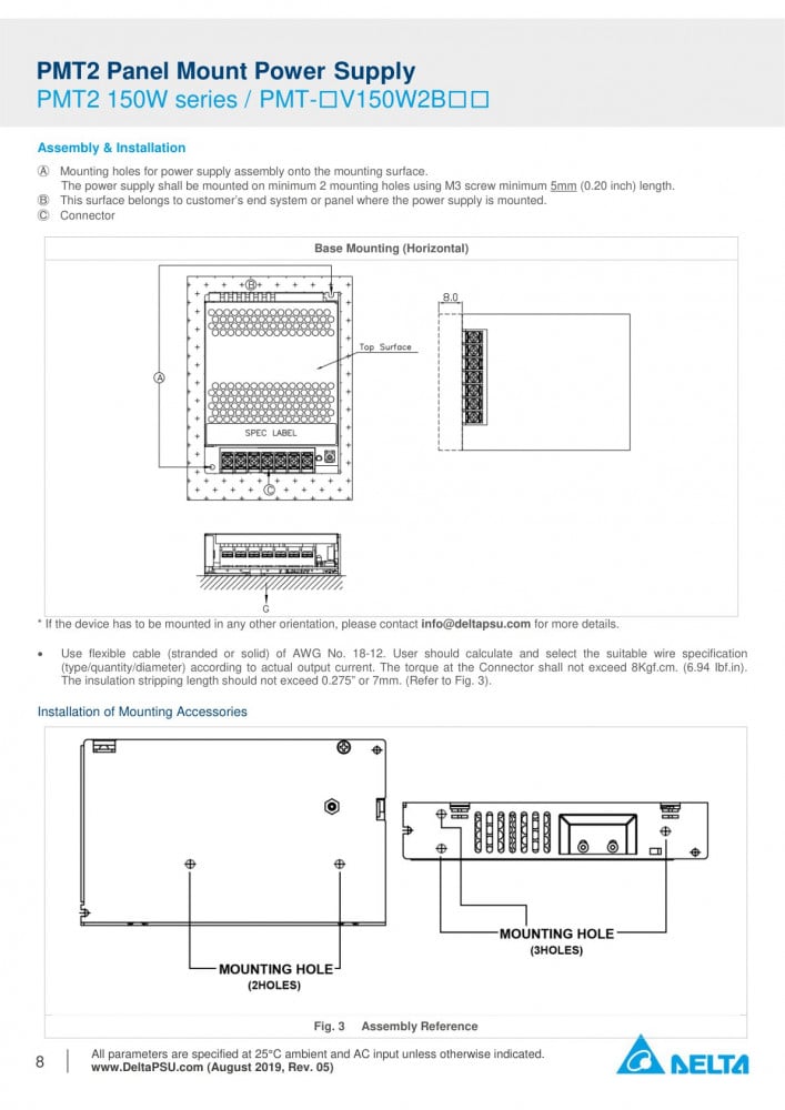 DELTA PMT2 datasheet page 8