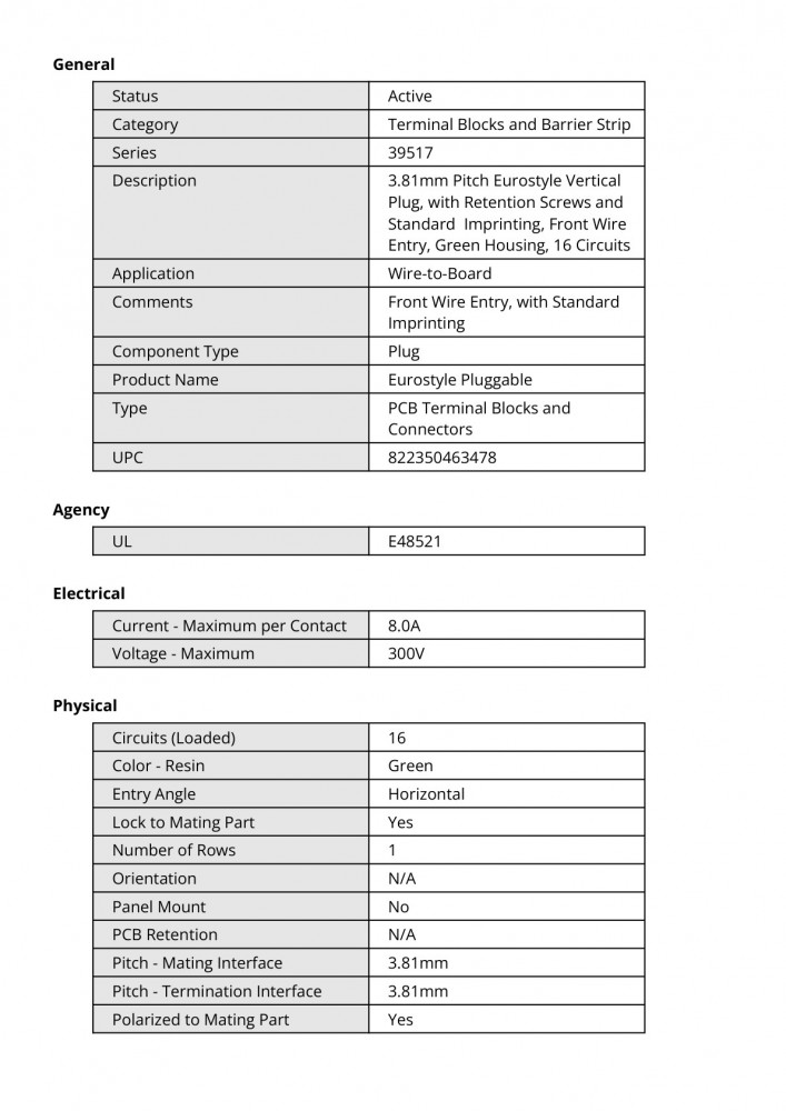 Technical document page 2 for MOLEX 395178316