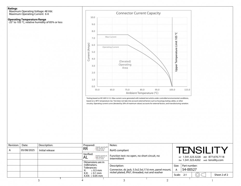 Technical drawing page 2 for Tensility part 54-00527