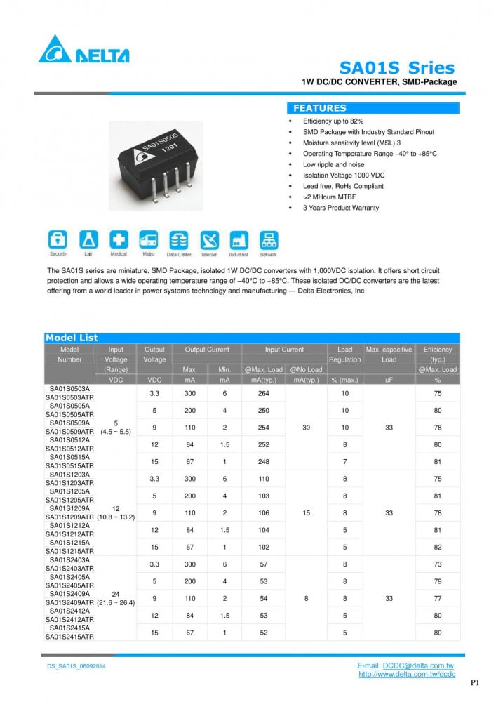 SA01S0509A datasheet page 1