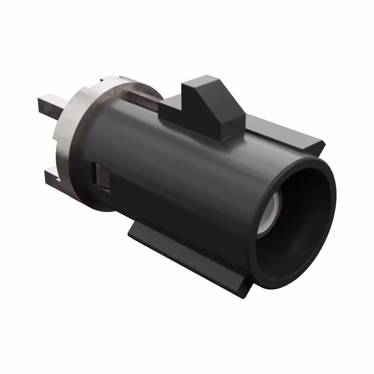 FAKRA Jack, Straight, PCB Receptacle, Through Hole, Keying Code G, Brass Body, Tin (Sn) Plated, Gray, 50 Ohms for sale