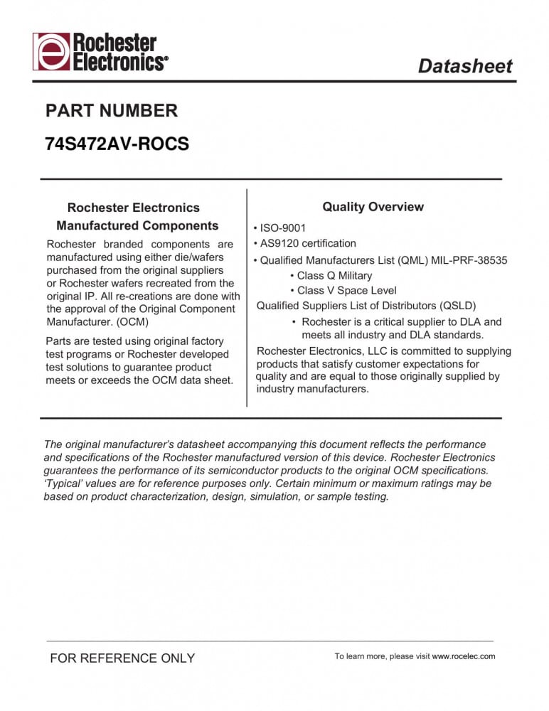 74S472AV technical document page 1