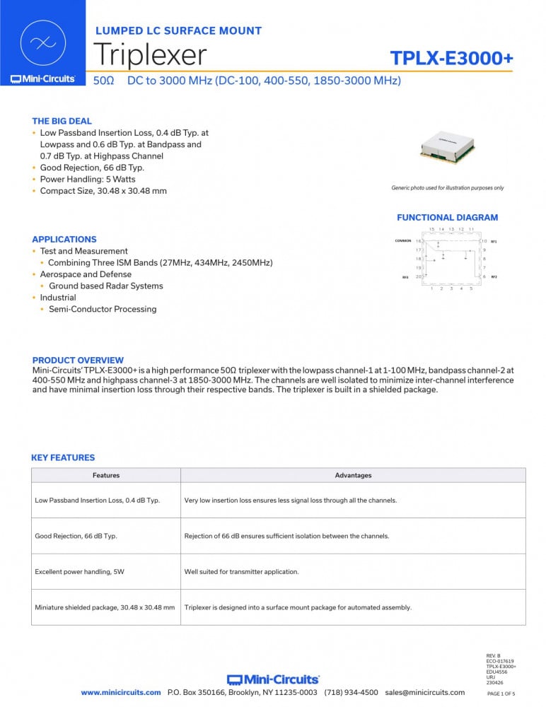 TPLX-E3000+ datasheet page 1