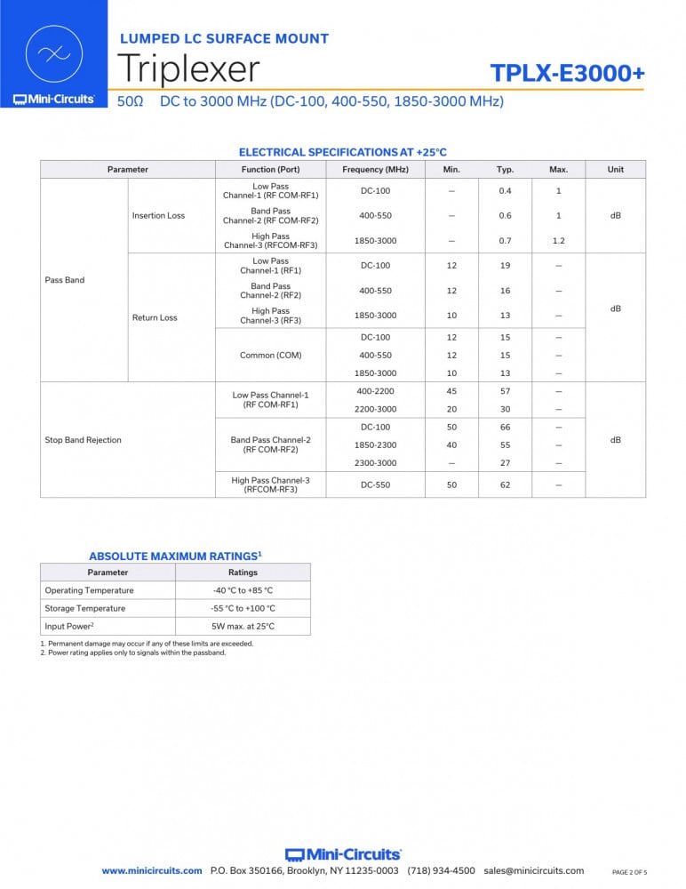 TPLX-E3000+ datasheet page 2