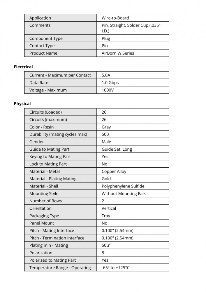 WTAV26PCSYL-8 technical document page 2