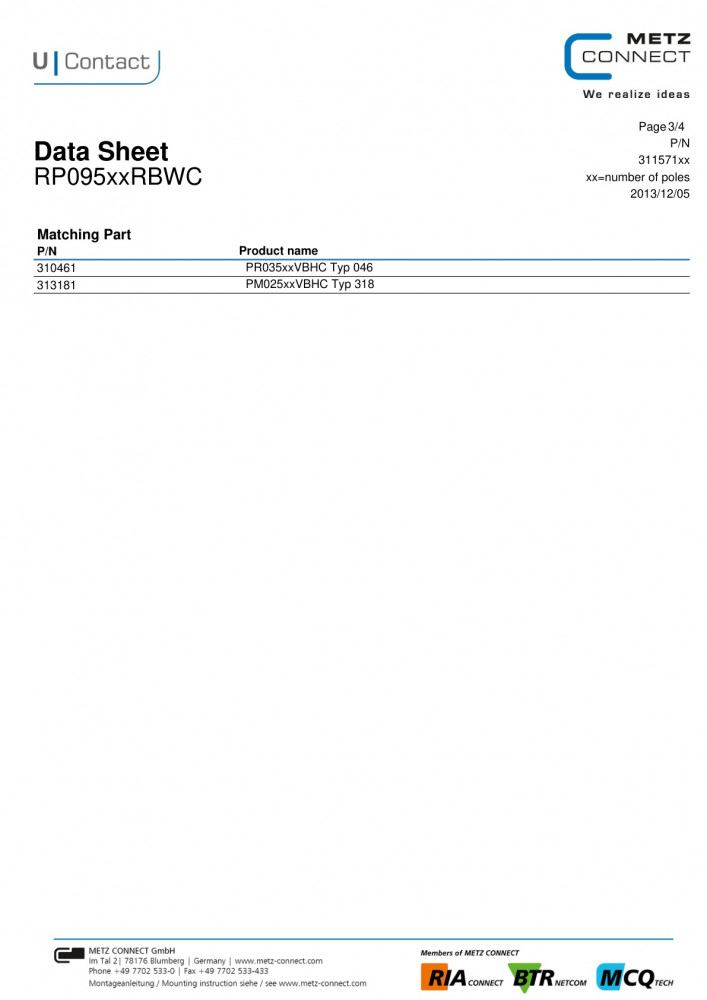 METZ CONNECT 31157103 datasheet page 3
