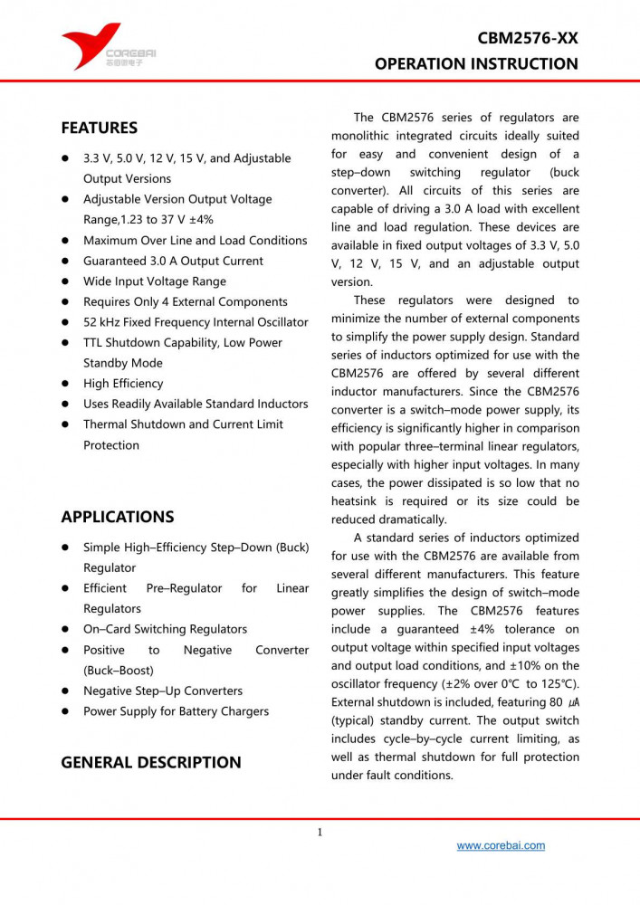 CBM2576 datasheet page 1