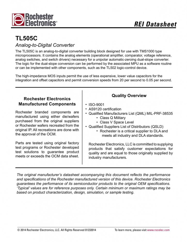 TL505CN datasheet page 1