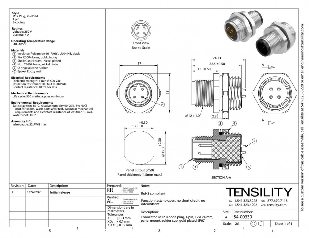 Tensility International 54-00339 product drawing