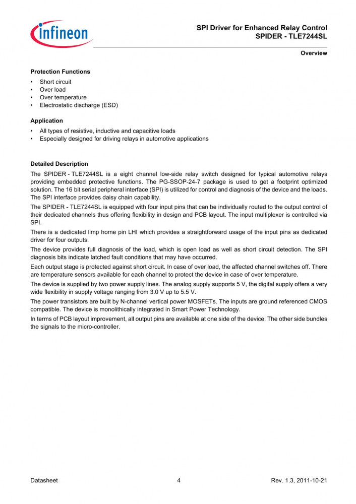 TLE7244SL datasheet page 4
