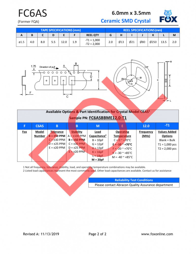 C6AS crystal specification page, image 2