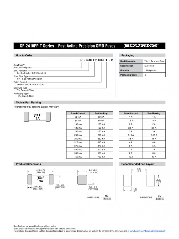 BOURNS SF-2410FP-T datasheet page 4