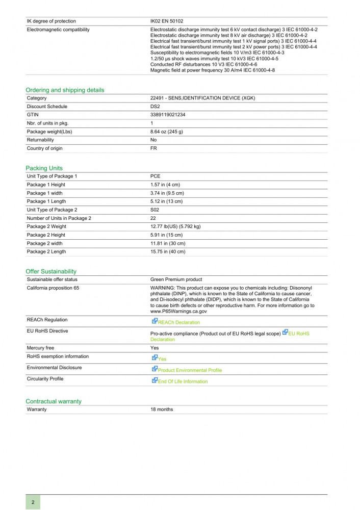 XGCS8901201 technical document page 2