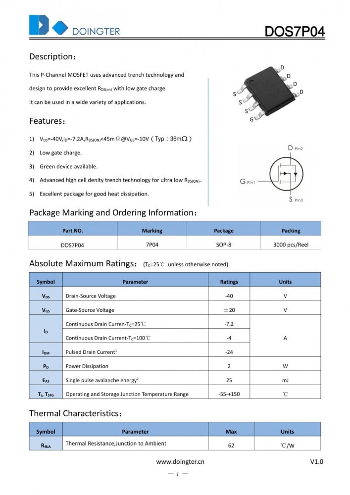 DOS7P04 datasheet page 1