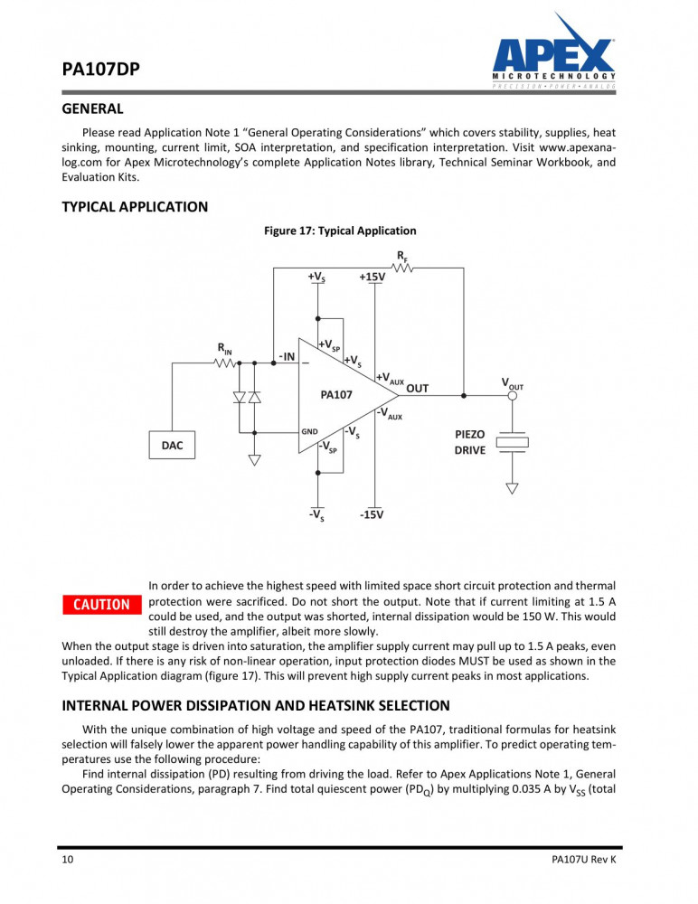 PA107 datasheet page 10