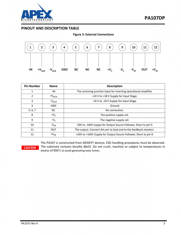 PA107 datasheet page 3