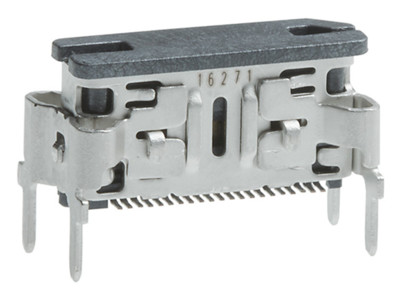 Nano-Pitch I/O Connector, Vertical, Extra Duty Through Hole, with Cap, 42 Circuits, Shell Leg Length 2.36mm, Black for sale