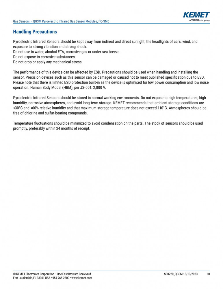 KEMET document page 10