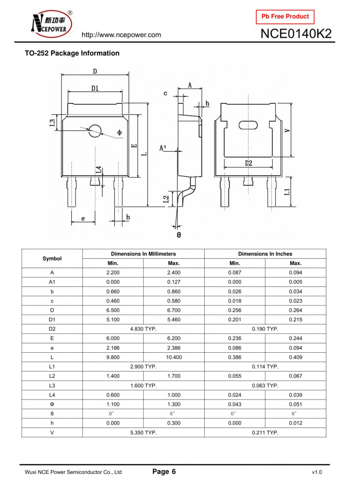 NCE0140K2 datasheet page 6