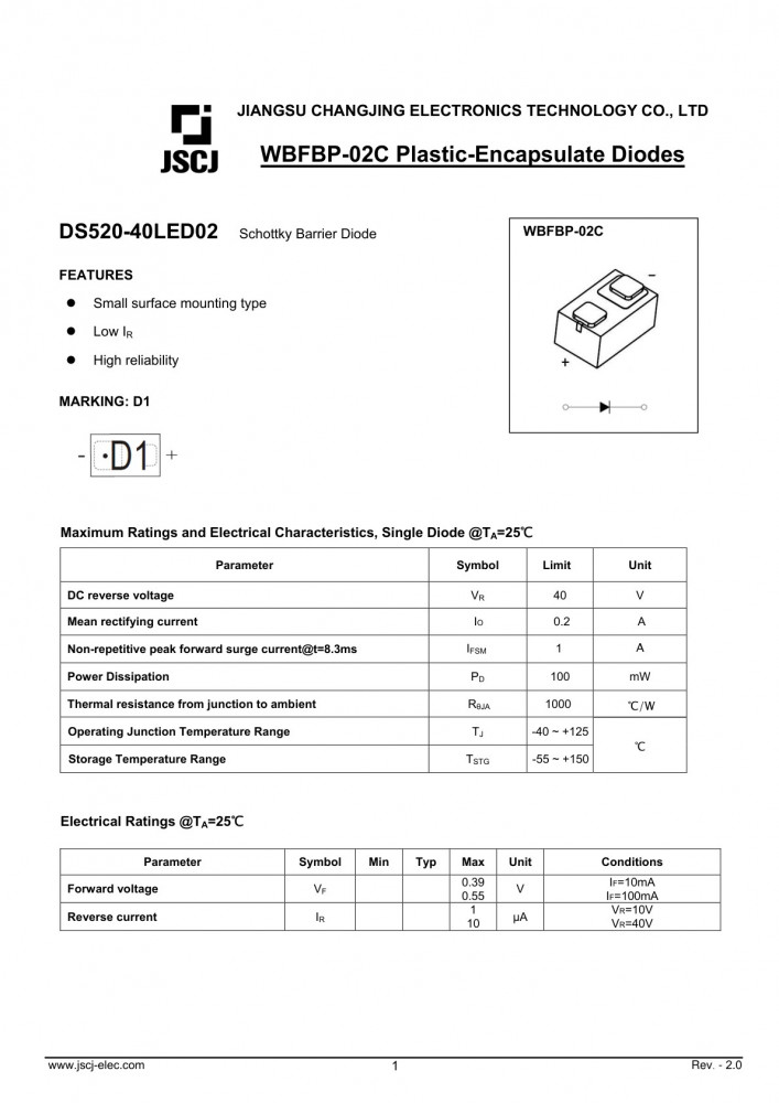 DS520-40LED02 datasheet page 1
