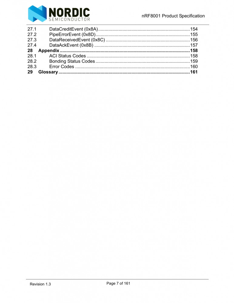 nRF8001 product specification page 7