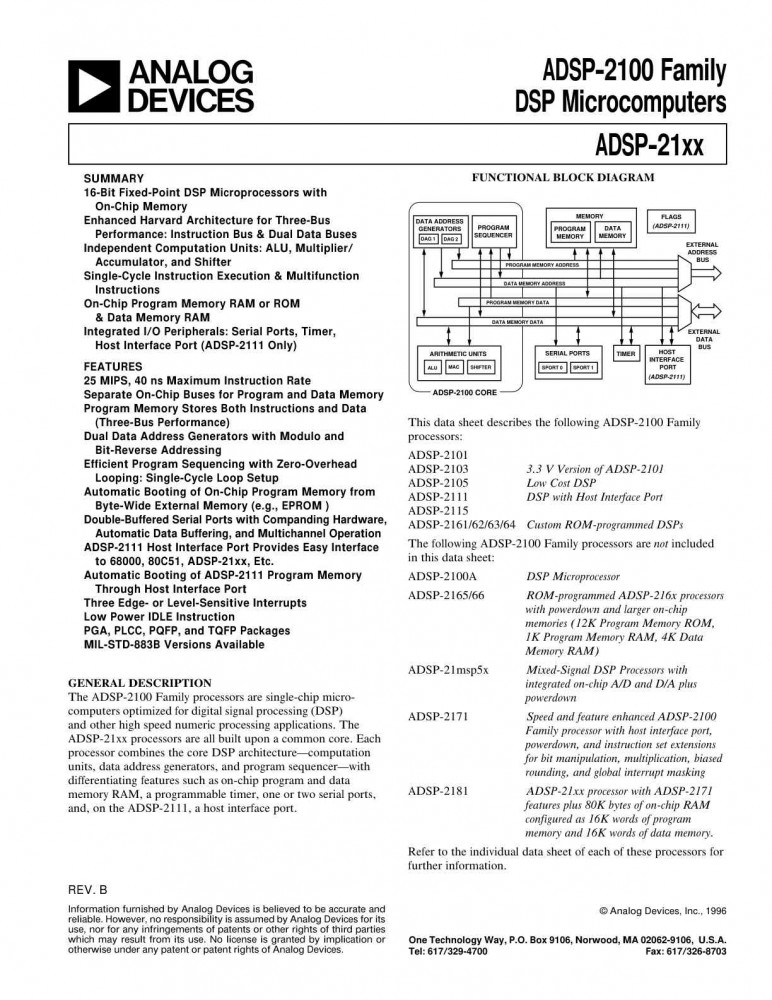 ADSP-2111 datasheet page 2