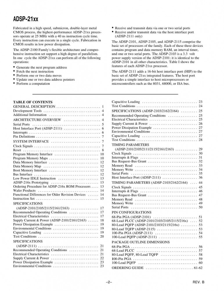 ADSP-2111 datasheet page 3