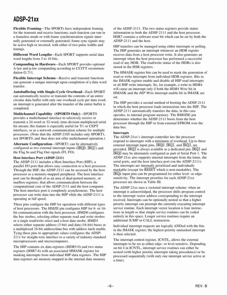 ADSP-2111 datasheet page 7