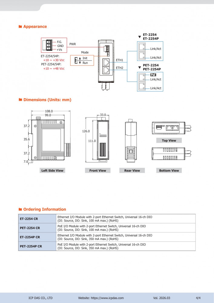 ET-2254P technical document page 4