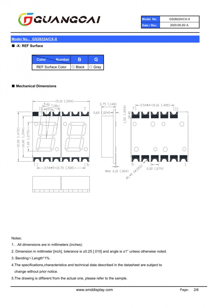 GS2822 technical document page 2