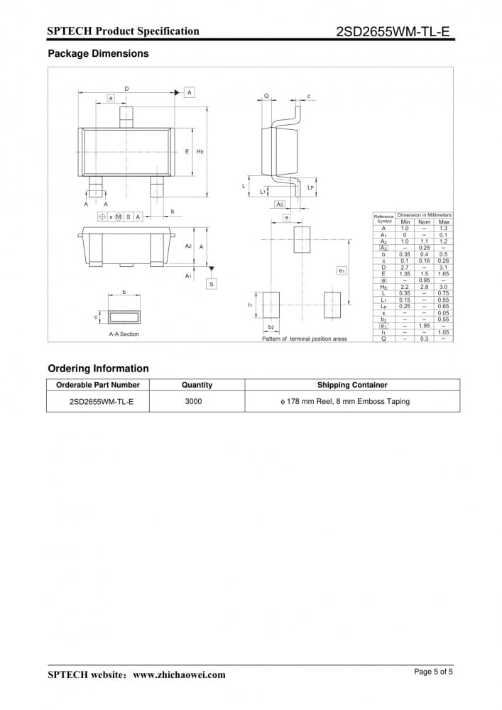 2SD2655WM-TL-E datasheet page 5