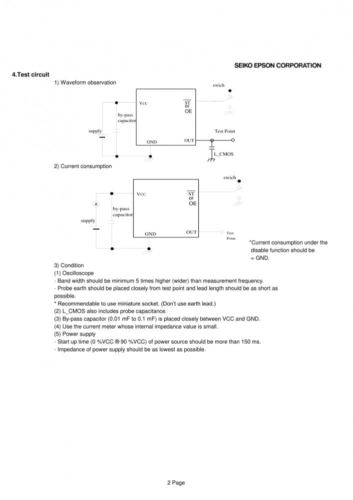 EPSON SG-3030CM technical document page 2