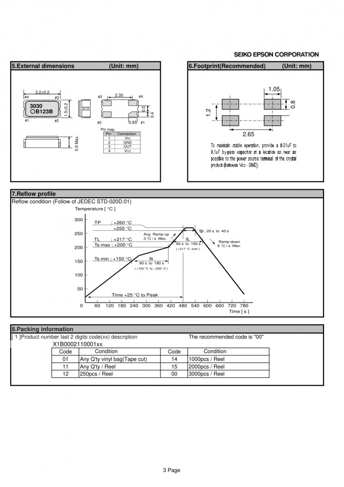 EPSON SG-3030CM technical document page 3