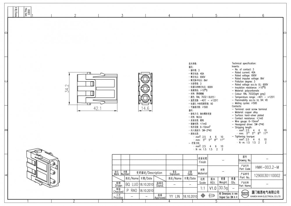 HMK-003.2-M technical document page 1
