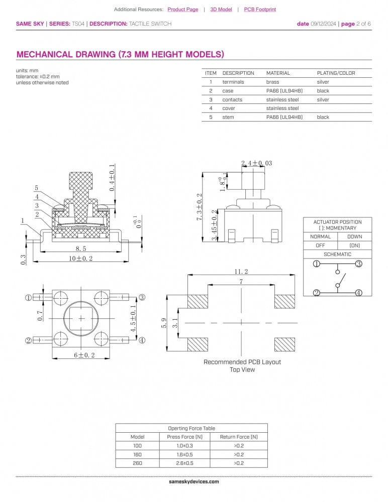TS04 series datasheet page 2