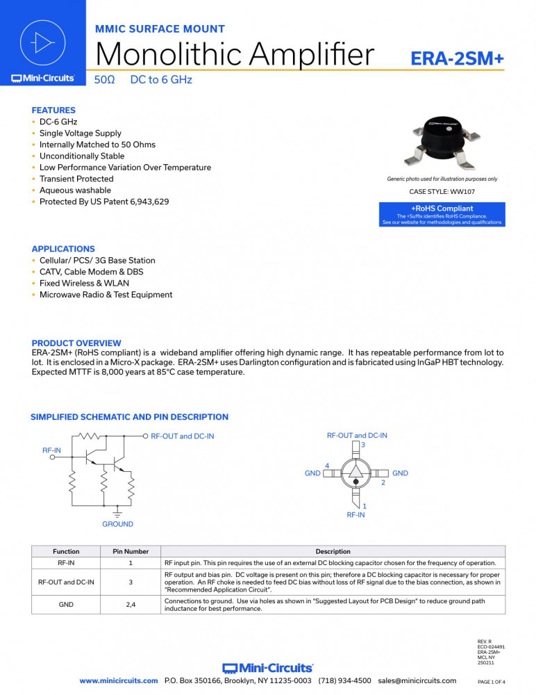 ERA-2SM+ datasheet page 1