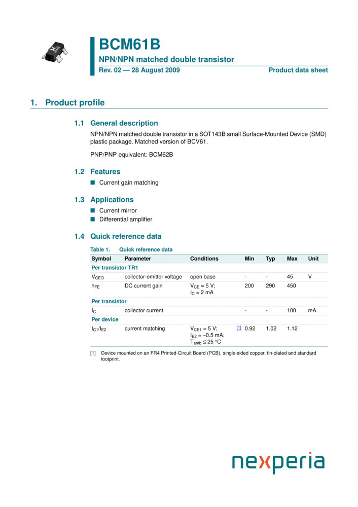 BCM61B datasheet page 1