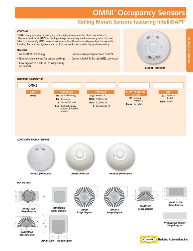 LEA NETWORKS OMNI ceiling-mount occupancy sensor product documentation