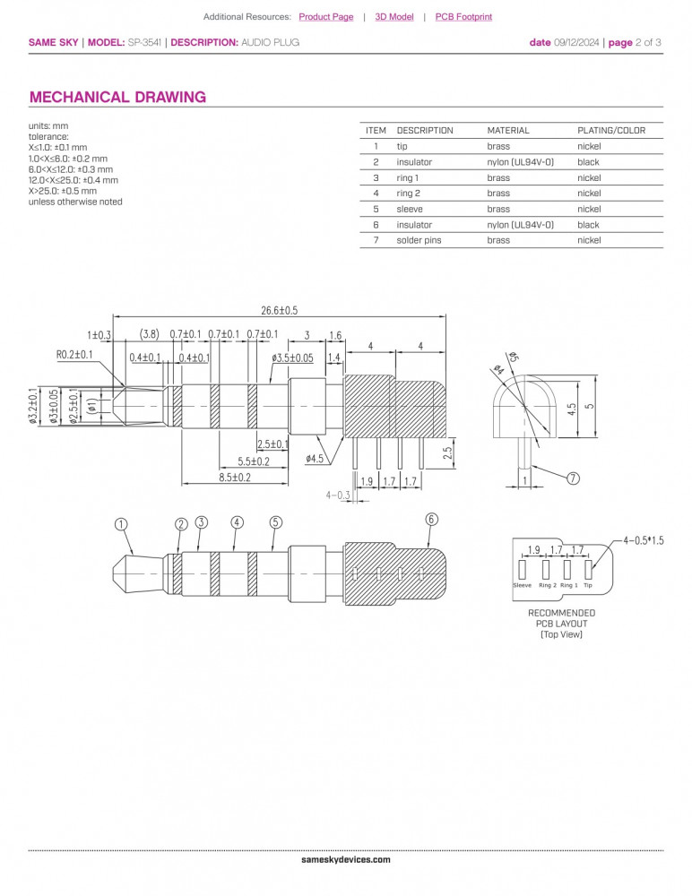 SP-3541 product document image 2
