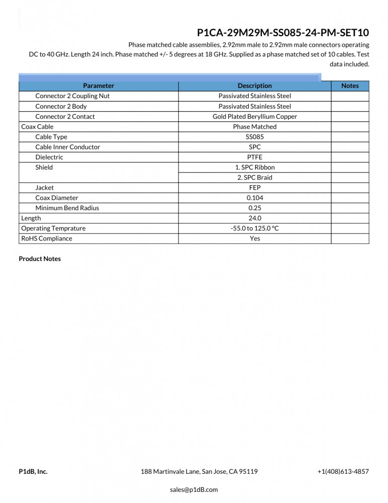 P1CA-29M29M-SS085-24-PM-SET10 product document, page 2