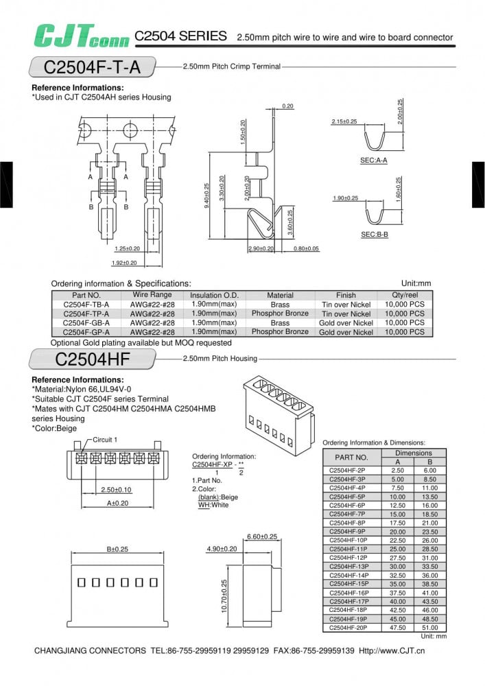 CJT C2504WR-3P datasheet page 3
