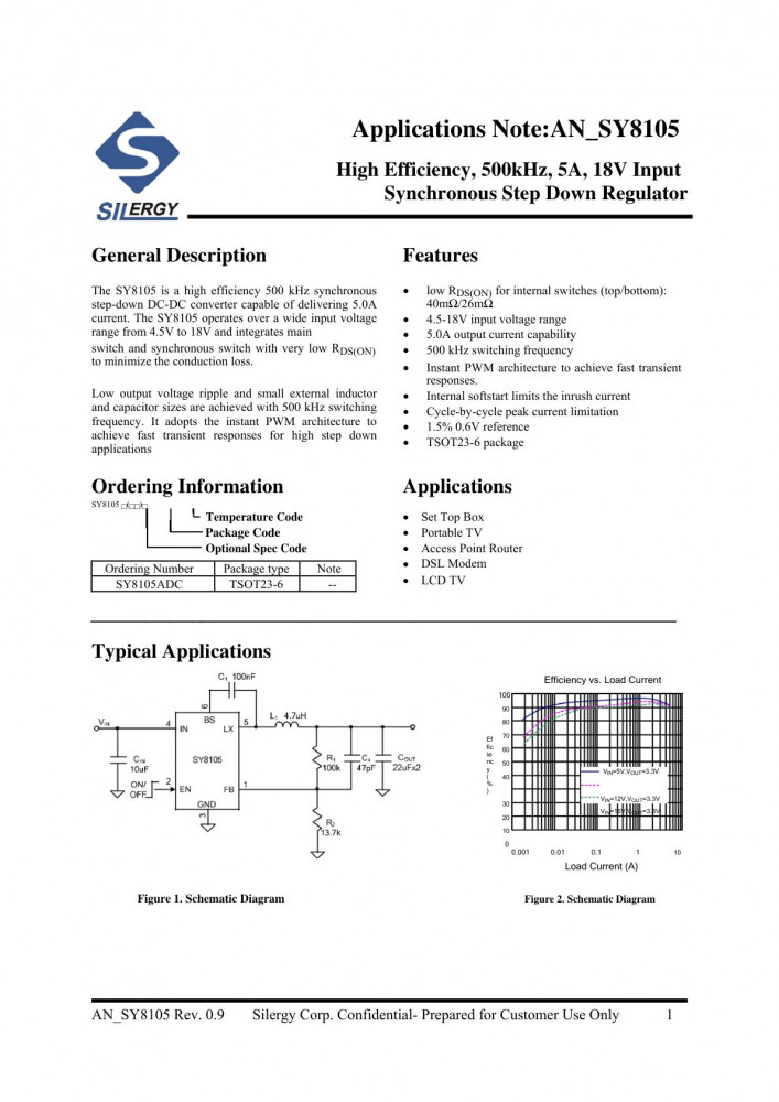 SY8105ADC datasheet page 1