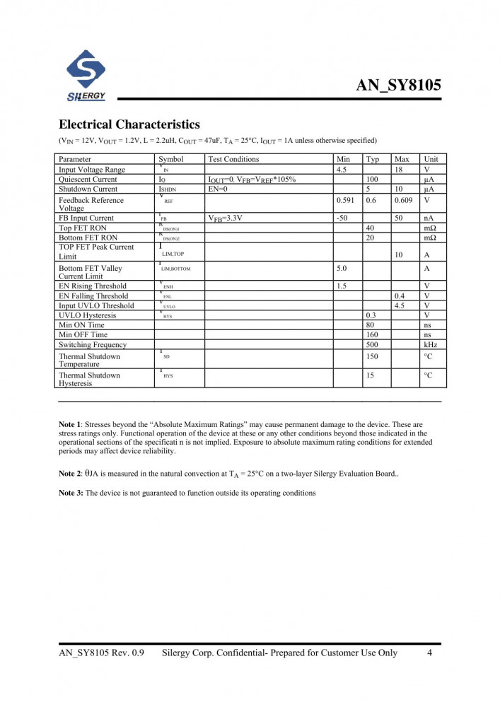 SY8105ADC datasheet page 4