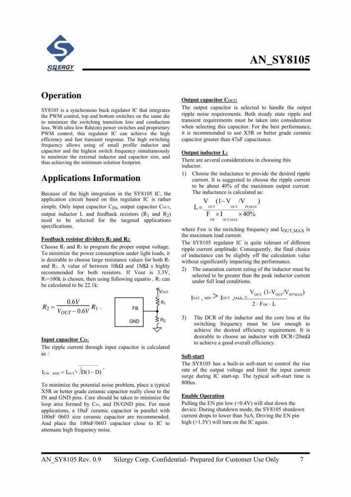 SY8105ADC datasheet page 7
