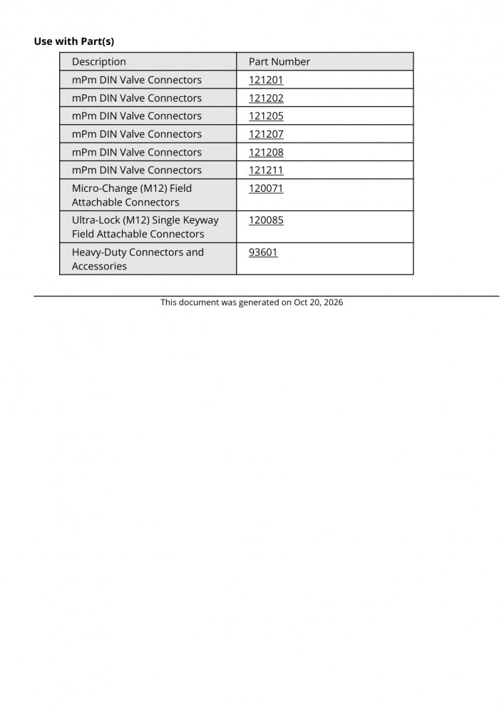 Technical document page 3 for Molex cable model 1552300174